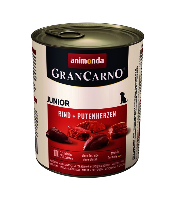 Animonda Gran Carno Junior Beef+Turkey Hearts – 6×800 g