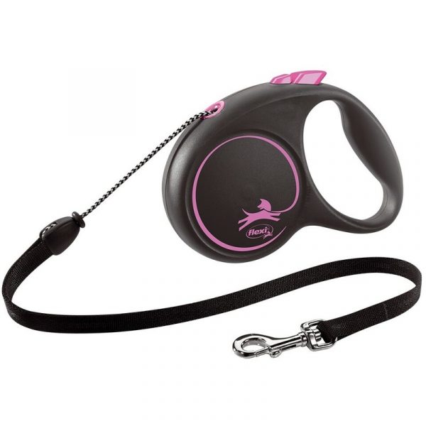 Flexi Black Design M cord 5 m pink