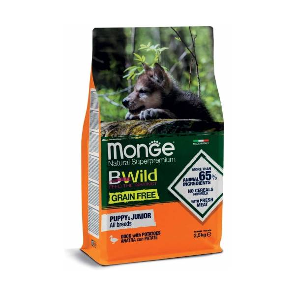 Monge Bwild All Breeds Puppy&Junior Duck&Potatoes – 12 kg