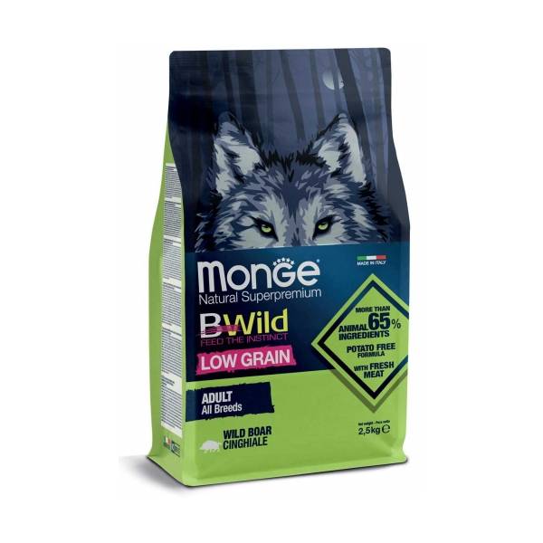 Monge Bwild Low Grain All Breeds Wild Boar – 2,5 kg