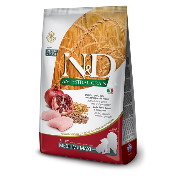 N&D Ancestral Grain Puppy Medium&Maxi Chicken&Pomegranate – 12 kg