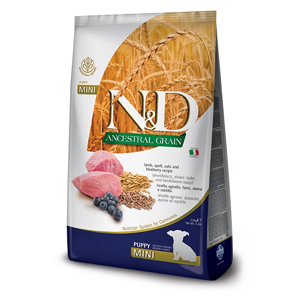 N&D Ancestral Grain Puppy Mini Lamb&Blueberry – 2,5 kg
