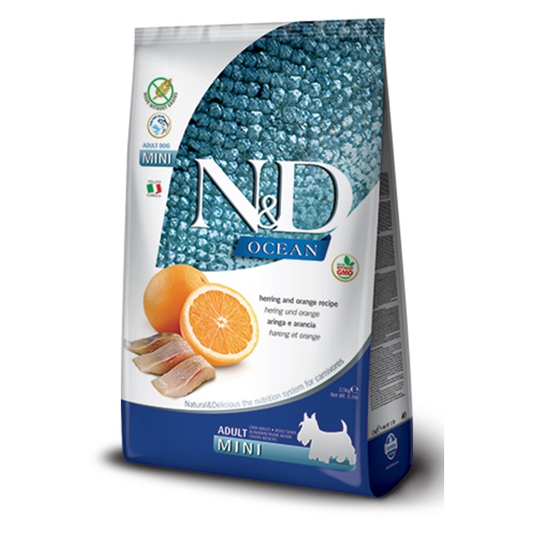 N&D Ocean Mini Adult Herring&Orange – 7 kg