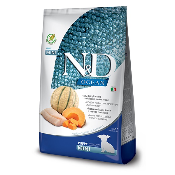 N&D Ocean Puppy Mini Cod, Pumpkin&Cantaloupe Melon – 2,5 kg