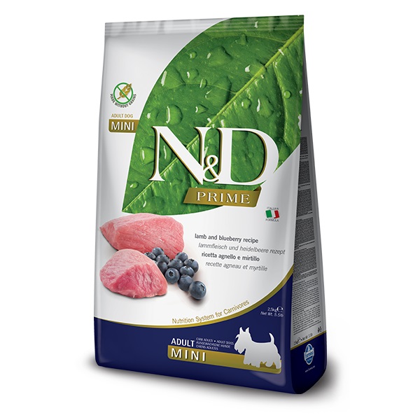 N&D Prime Mini Adult Lamb&Blueberry – 2,5 kg