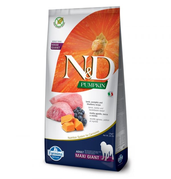 N&D Pumpkin Adult Maxi Giant Lamb&Blueberry – 12 kg