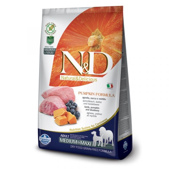 N&D Pumpkin Medium&Maxi Adult Lamb&Blueberry – 12 kg