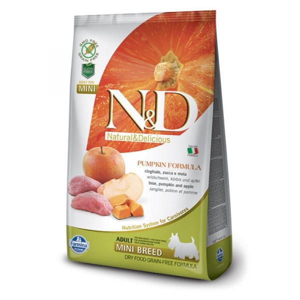 N&D Pumpkin Mini Adult Boar&Apple – 2,5 kg