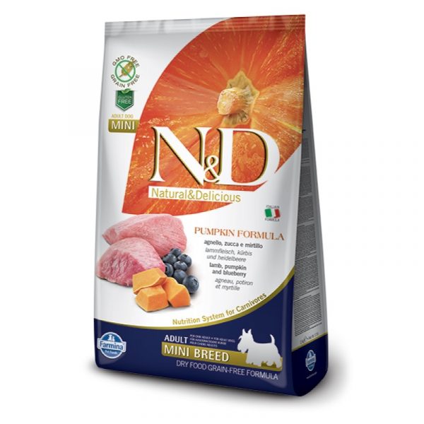 N&D Pumpkin Mini Adult Lamb&Blueberry – 2,5 kg