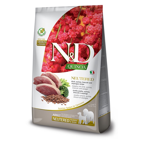 N&D Quinoa Adult Medium&Maxi Neutered Duck – 12 kg