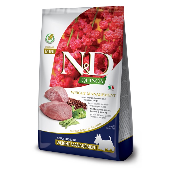 N&D Quinoa Weight Management Lamb Mini – 2,5 kg