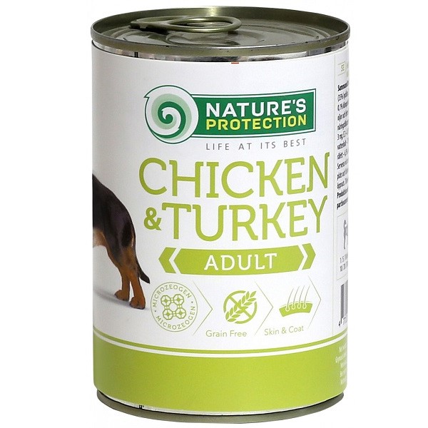 NATURE’S PROTECTION Can Adult Chicken&Turkey – 6×400 g