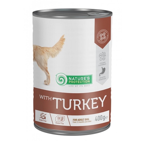 NATURE’S PROTECTION Can Adult Sensitive Turkey – 6×400 g