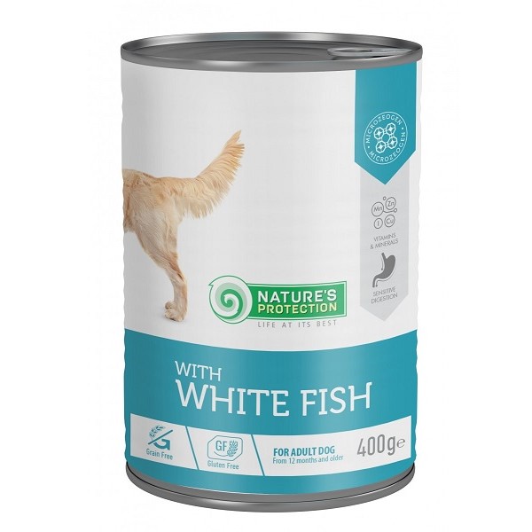 NATURE’S PROTECTION Can Adult Sensitive White Fish – 6×400 g