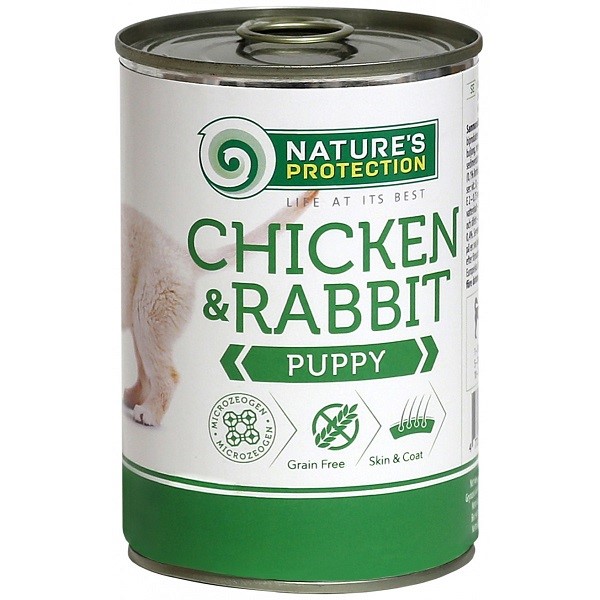 NATURE’S PROTECTION Can Puppy Chicken&Rabbit – 6×400 g