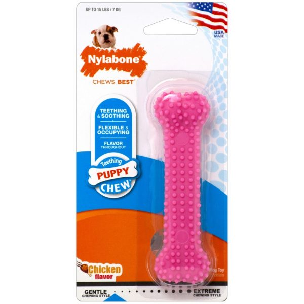 Nylabone – Igračka za žvakanje, za štence ukus piletine Pink XS