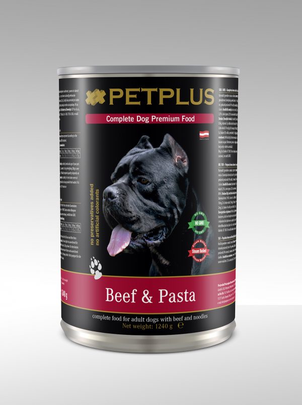 PET PLUS Beef&Pasta – 6×1,24 kg