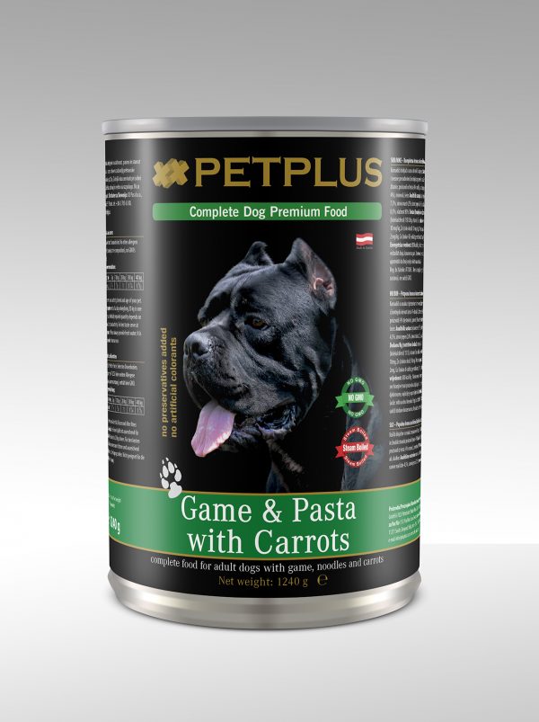 PET PLUS Game&Pasta with Carrots – 6×1,24 kg