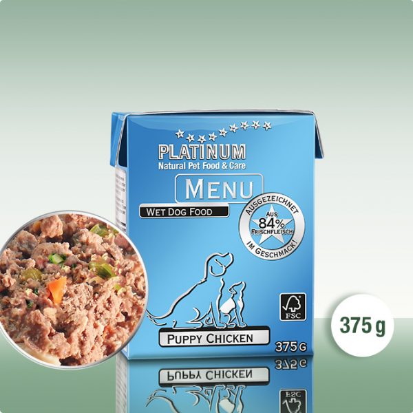 Platinum Menu Puppy Chicken – 12×375 g