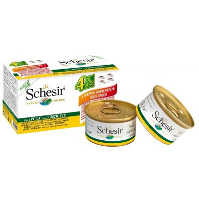 Schesir Dog Multipack Piletina i Šunka – 4×85 g