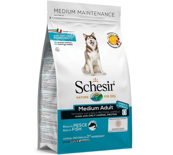 Schesir Dry Dog Medium Adult Fish – 12 kg