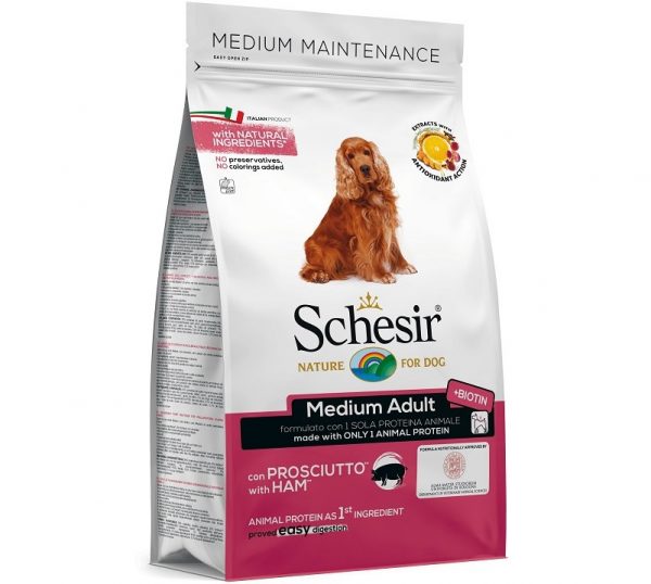 Schesir Dry Dog Medium Adult Ham – 12 kg