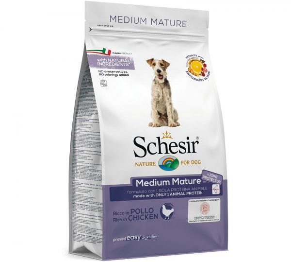 Schesir Dry Dog Medium Mature Chicken – 12 kg