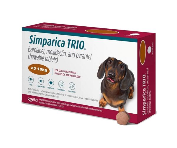 Simparica TRIO – za pse 5-10 kg
