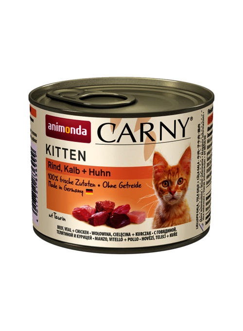 Animonda Carny Kitten Beef+Veal+Chicken – 6×200 g