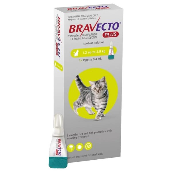 BRAVECTO Plus Cat – spot-on za mačke 1,2-2,8 kg