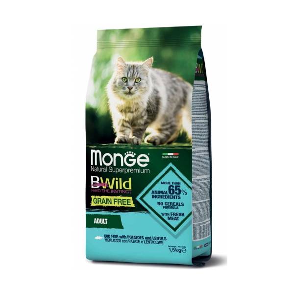 Monge Bwild Cat Grain Free Cod Fish – 1,5 kg