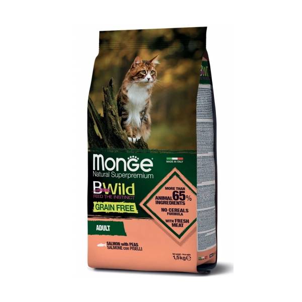 Monge Bwild Cat Grain Free Salmon – 1,5 kg