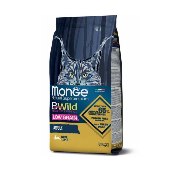 Monge Bwild Cat Low Grain Adult Rabbit – 1,5 kg