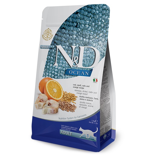 N&D Ocean Cat Cod, Spelt, Oats&Orange – 1,5 kg