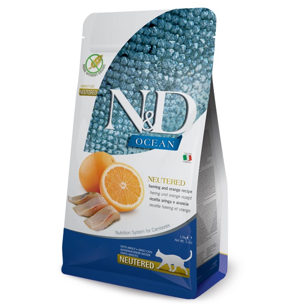 N&D Ocean Cat Herring&Orange Neutered – 1,5 kg