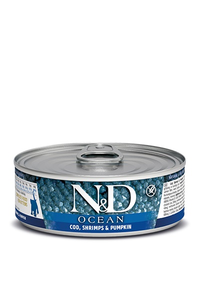 N&D Ocean Kitten Cod, Shrimps&Pumpkin – 12×80 g