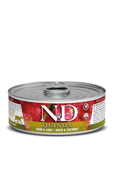 N&D Quinoa Cat Skin&Coat Duck – 12×80 g