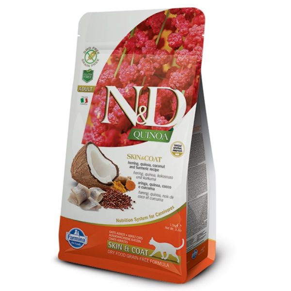 N&D Quinoa Cat Skin&Coat Herring – 300 g