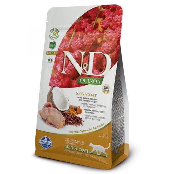 N&D Quinoa Cat Skin&Coat Quail – 1,5 kg