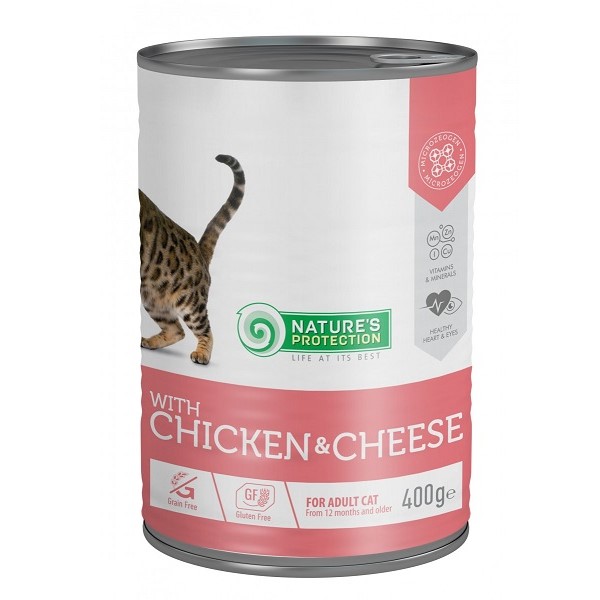 NATURE’S PROTECTION Can Adult Chicken&Cheese – 6×400 g