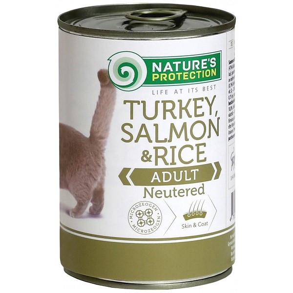 NATURE’S PROTECTION Can Neutered Turkey&Salmon&Rice – 6×400 g