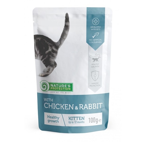 NATURE’S PROTECTION Kitten Chicken&Rabbit – 22×100 g