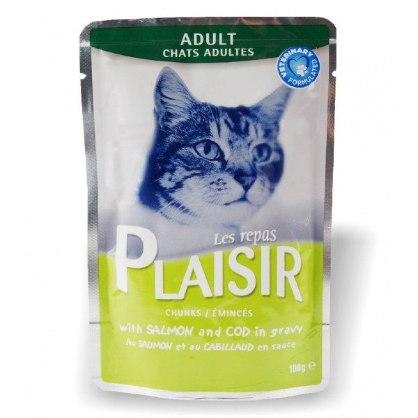 Plaisir Adult Cat Salmon and Cod – 22×100 g