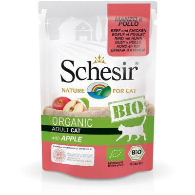 Schesir Cat BIO Organic Govedina i Piletina sa Jabukom – 12×85 g