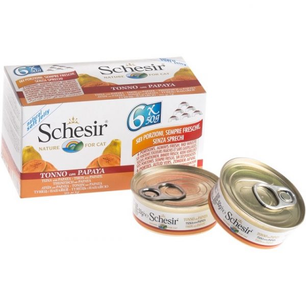 Schesir Cat Multipak Tunjevina i Papaja – 6×50 g