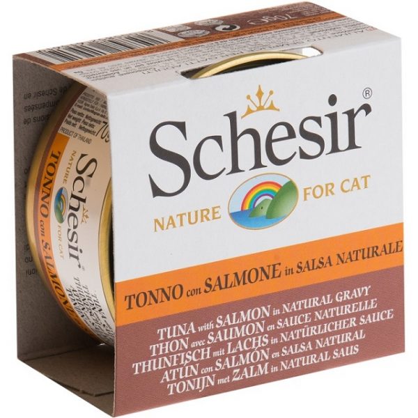 Schesir Cat Tunjevina i Losos u prirodnom sosu – 12×70 g