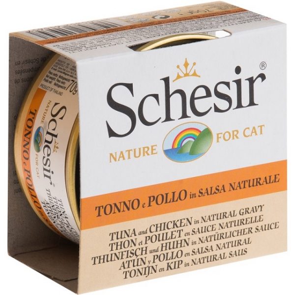 Schesir Cat Tunjevina i Piletina u prirodnom sosu – 12×70 g