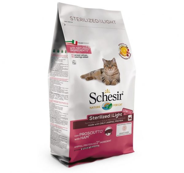 Schesir Dry Cat Sterilized & Light Ham – 10 kg