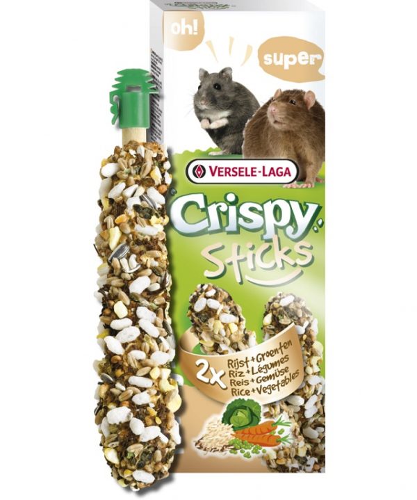 Versele Laga Crispy 2 Sticks Hamster-Rat Rice & Vegetables – 110 g