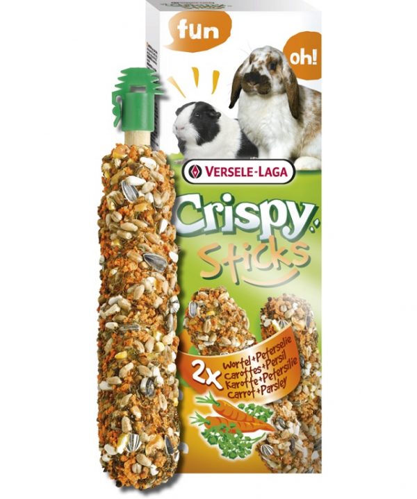 Versele Laga Crispy 2 Sticks Rabbit-Guinea Pig Carrot & Parsley – 110 g